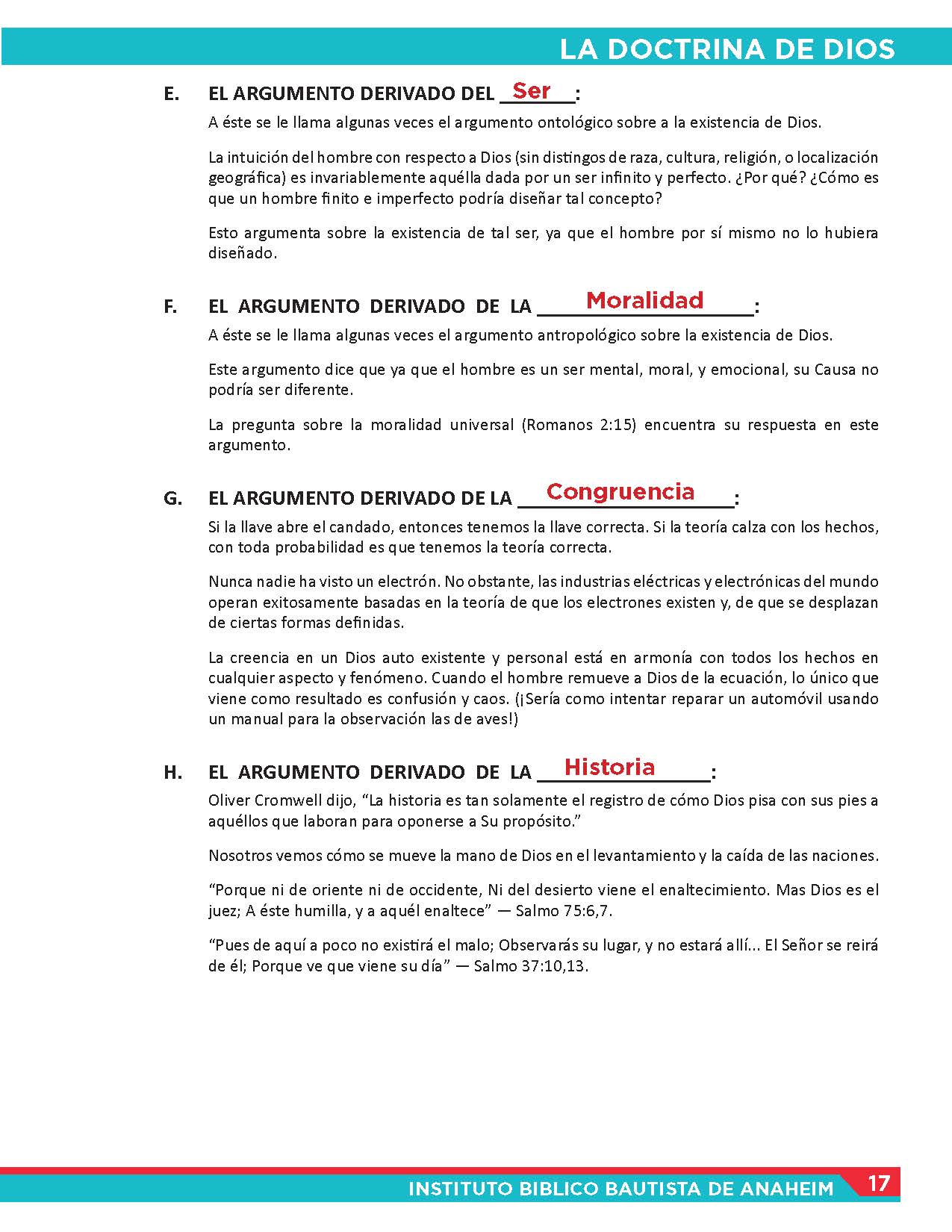 Doctrinas Bíblicas 1 – La Doctrina de Dios (Instituto) - Payhip