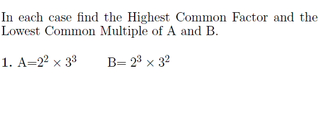 HCF and LCM using prime factorisation worksheet no 3 (with solutions)