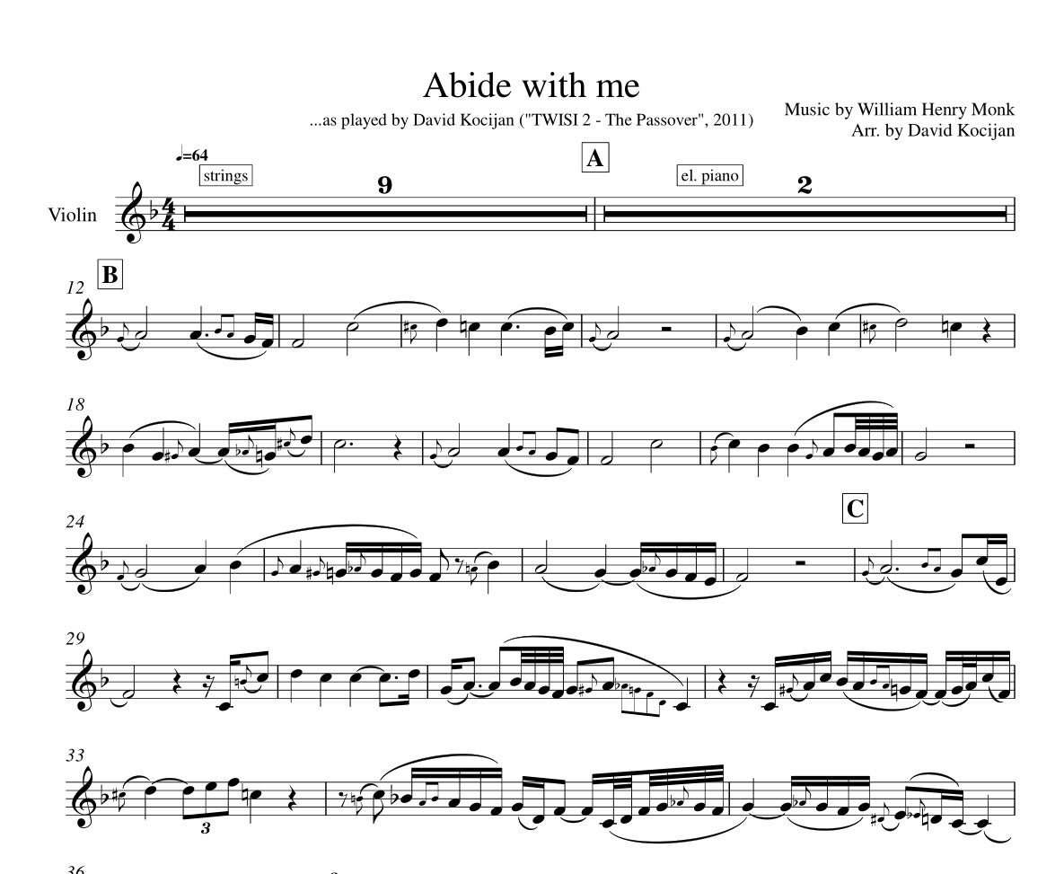 Abide with me SHEET MUSIC (violin) & backup music - Payhip