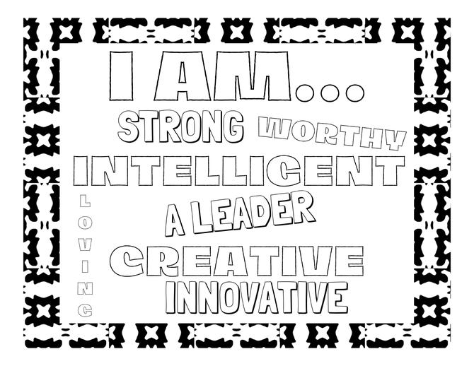 I Am Unique Coloring Page Coloring Pages