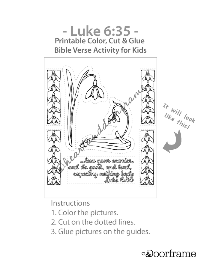 Luke 6:35; Kids Color, Cut & Glue Bible Verse Activity - Payhip