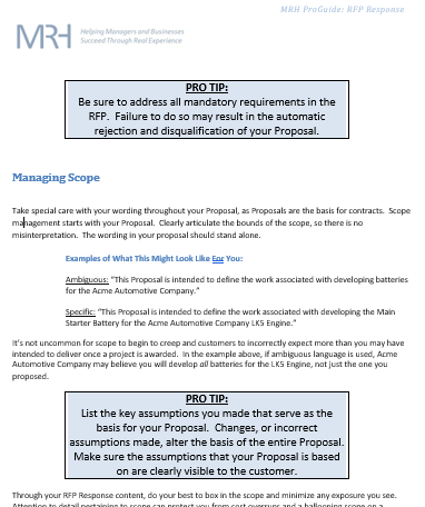 MRH ProGuide and Template: Developing an RFP Response - Payhip
