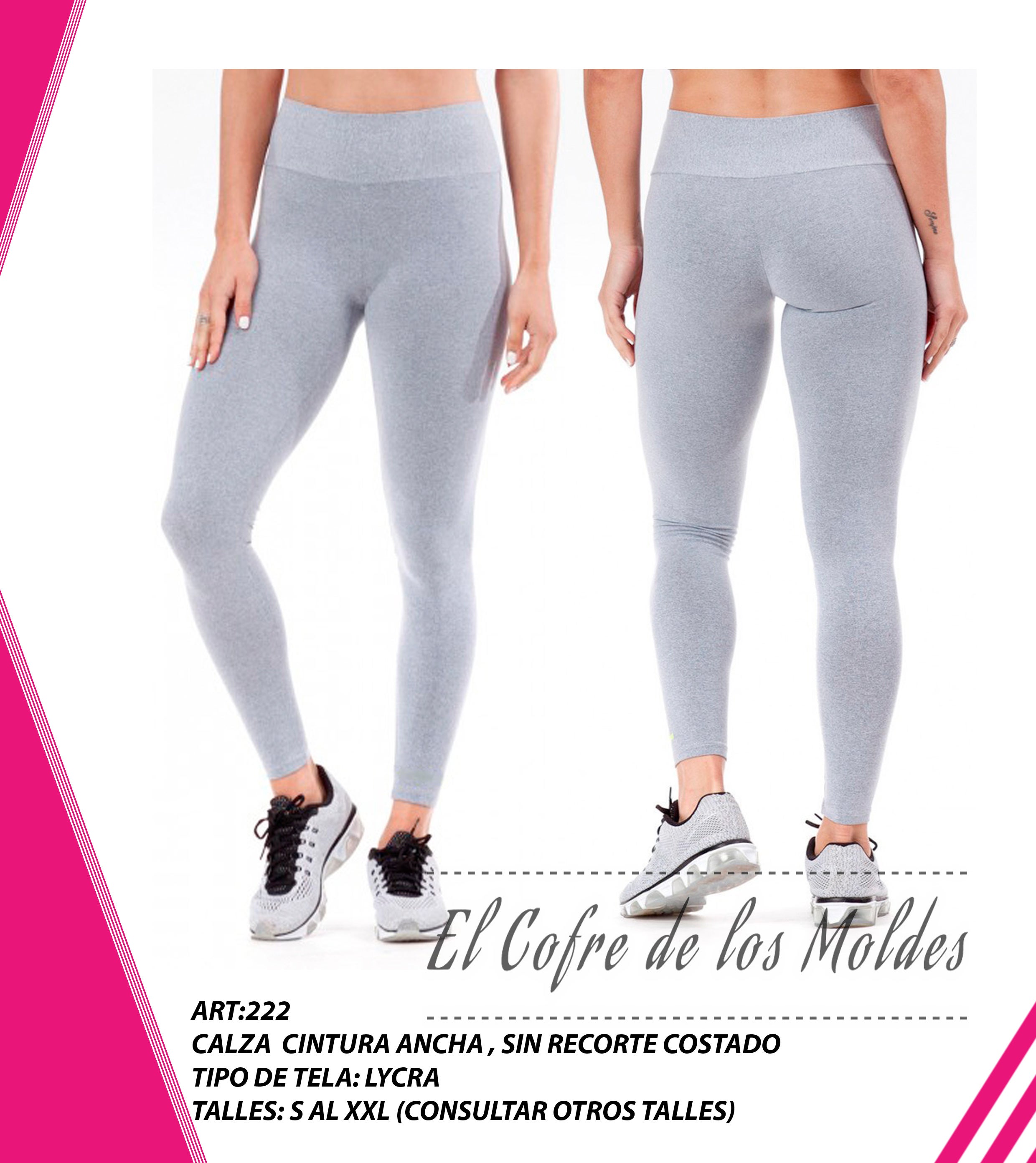 Molde Digital PDF Calza Cintura Ancha Patron Pack Talles 3XL al 7XL ...