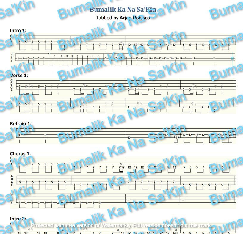 Bumalik Ka Na Sa'Kin by Silent Sanctuary - Bass Tab - Payhip