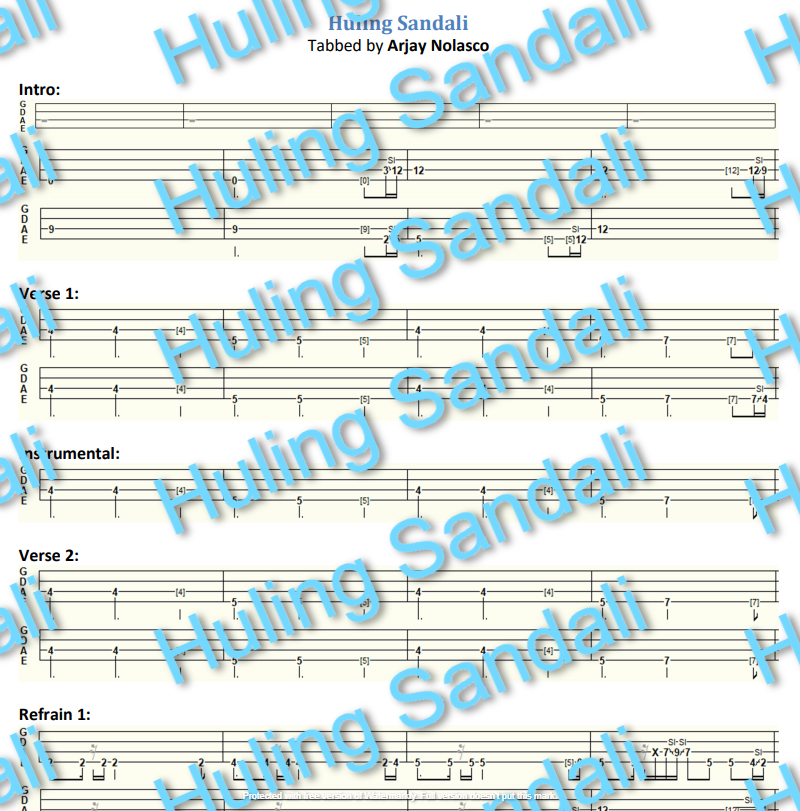 Huling Sandali by December Avenue - Bass Tab - Payhip