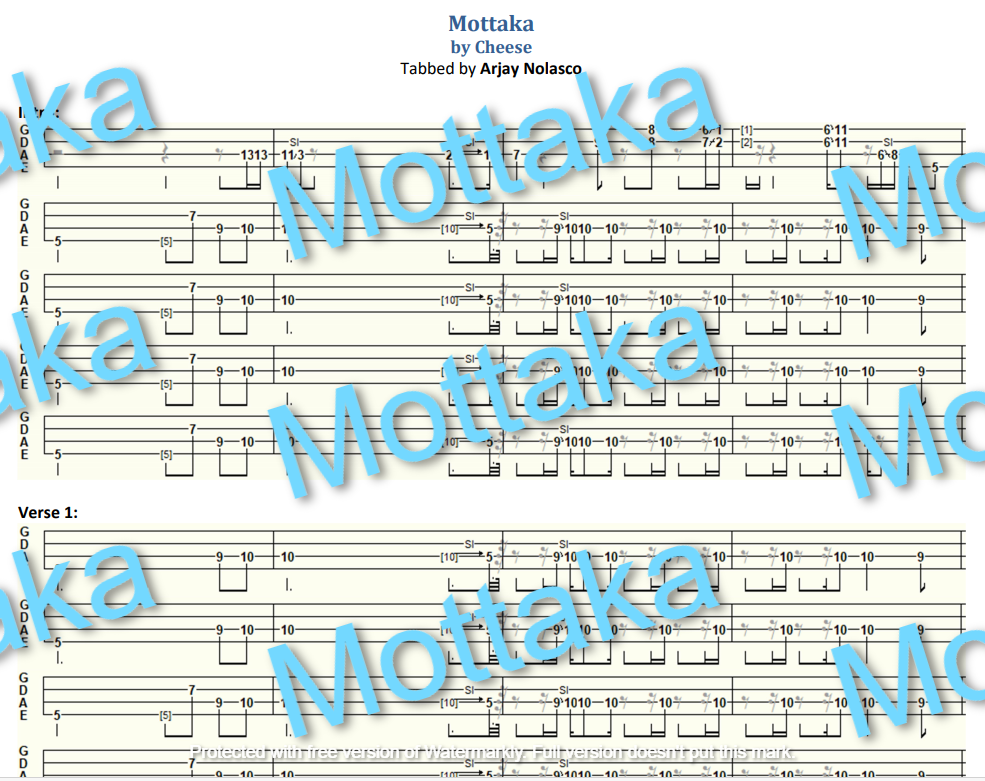 Mottaka by Cheese - Bass Tab - Payhip