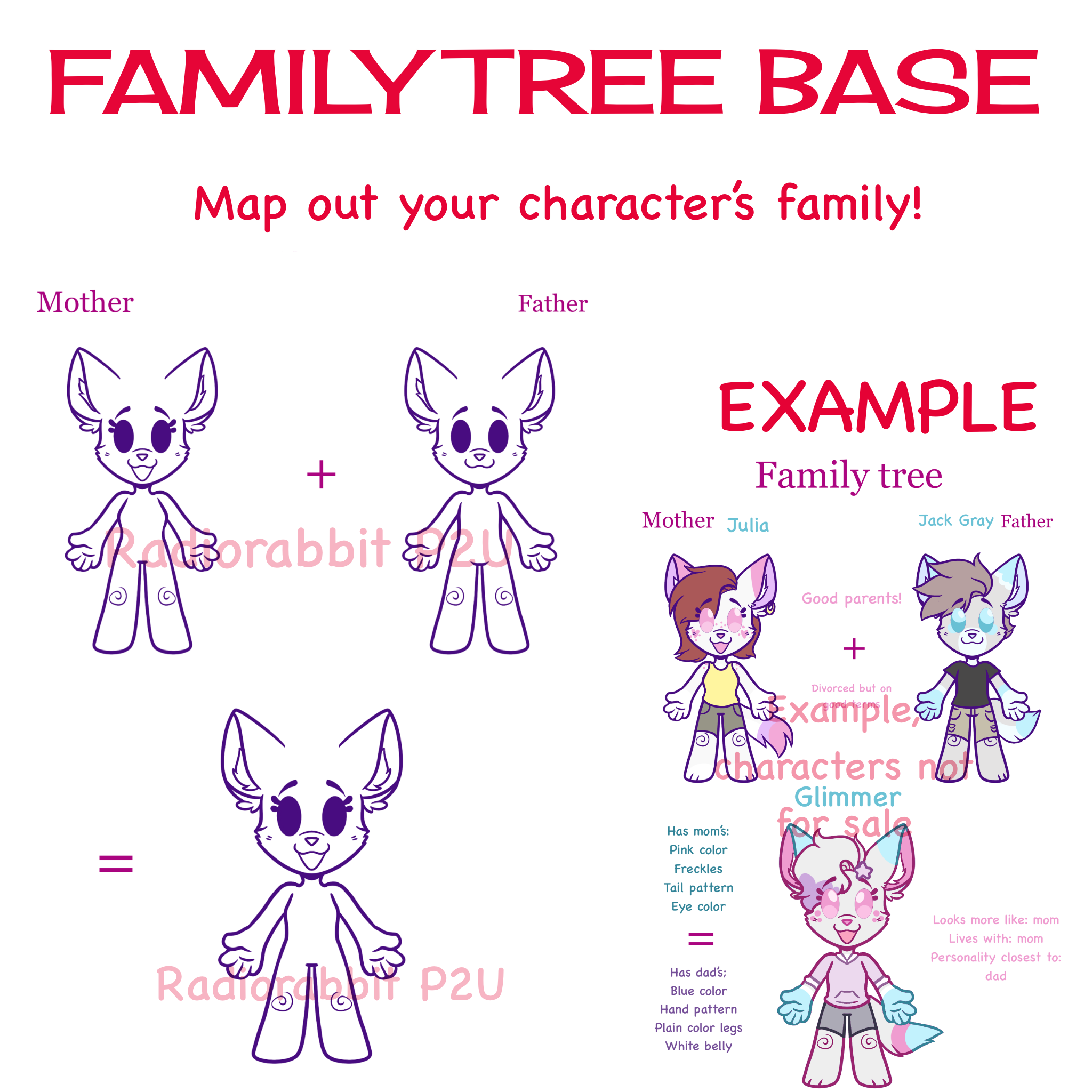 Furry Family Tree P2U base - Payhip
