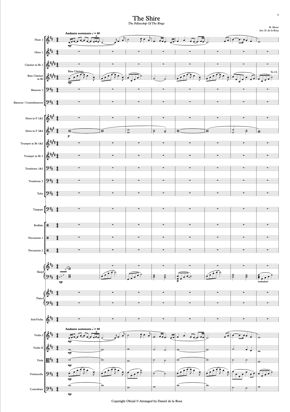 The Shire - The Fellowship Of The Ring - For Full Orchestra (Conductor Score) - Payhip