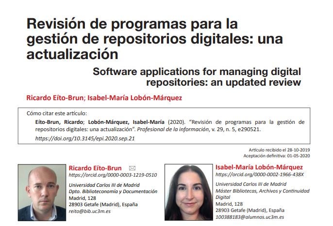 Revisión de programas para la gestión de repositorios digitales: una ...