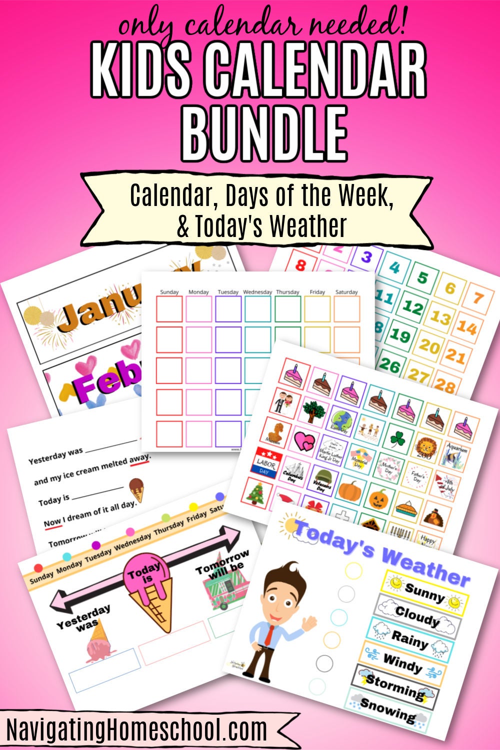 Interactive Kids Calendar Bundle - Payhip