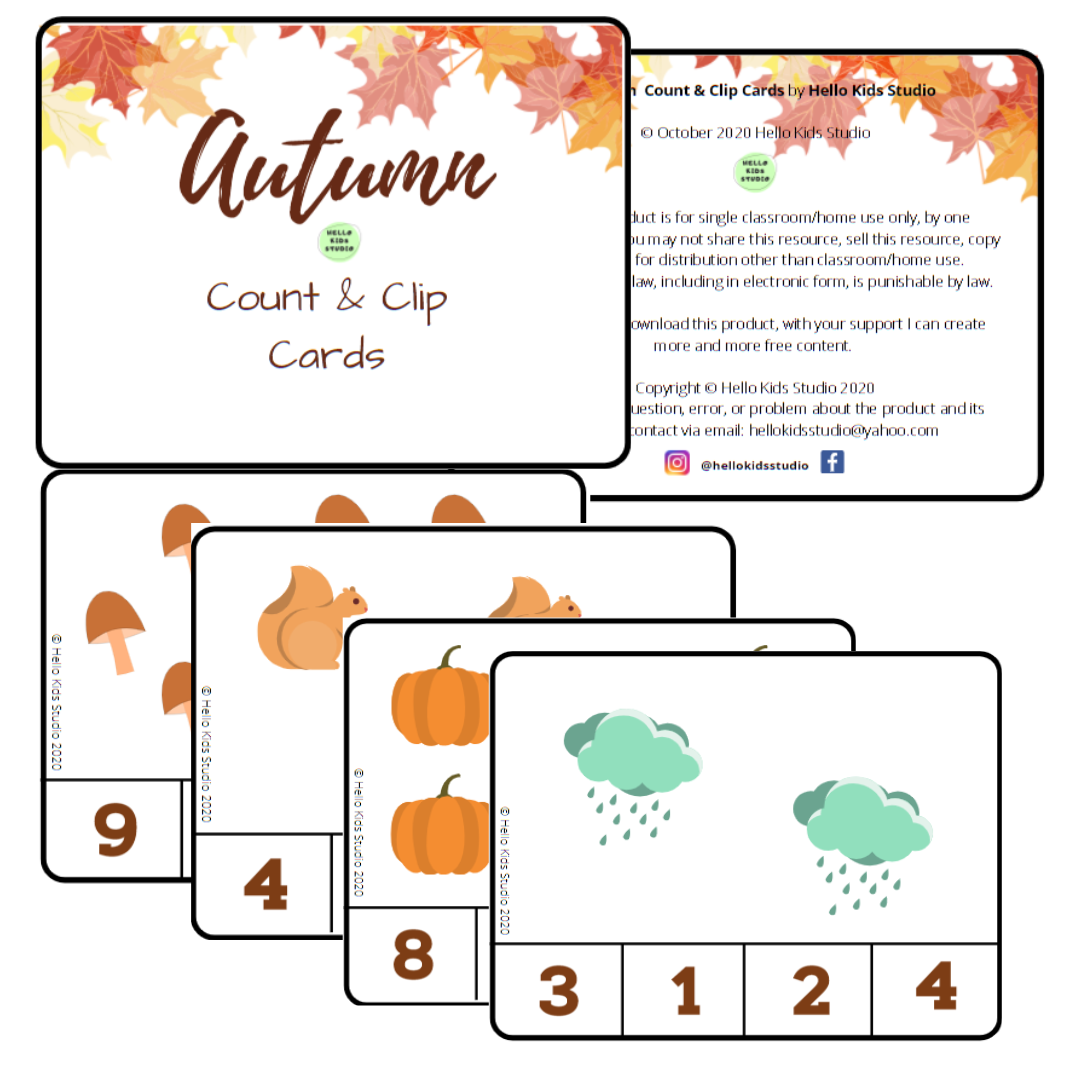 Autumn Count & Clip Cards - Payhip