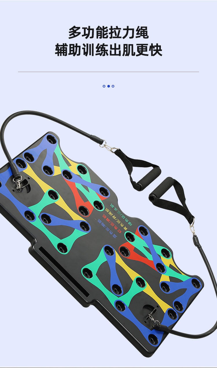 Push Ups Plate Rack Push-up Stand Board with Resistance Bands Gym Home ...