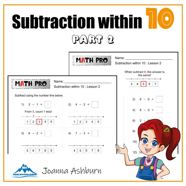 Subtraction within 10 worksheets - Payhip