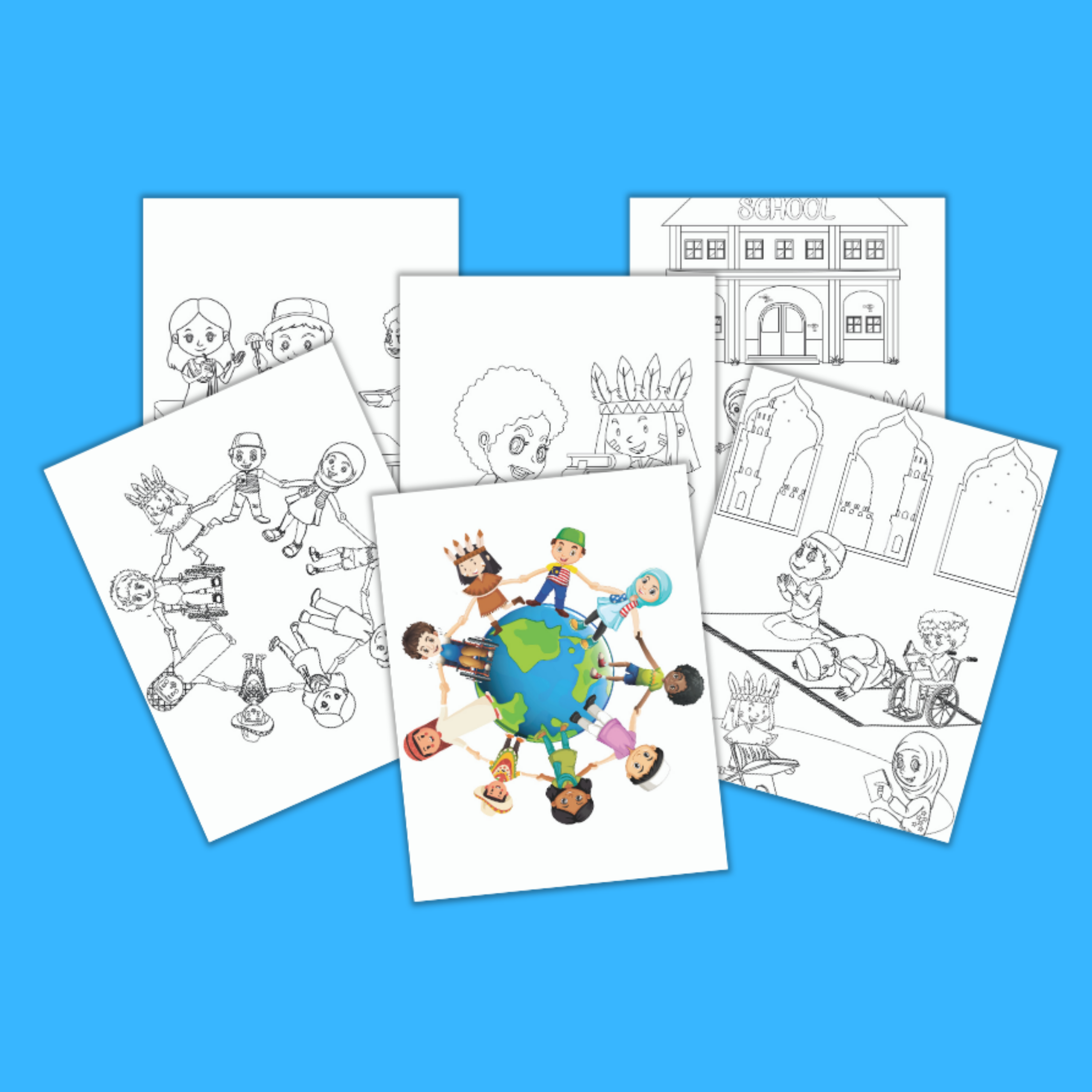 Friends With Different Color Skin Coloring Ebook - Payhip