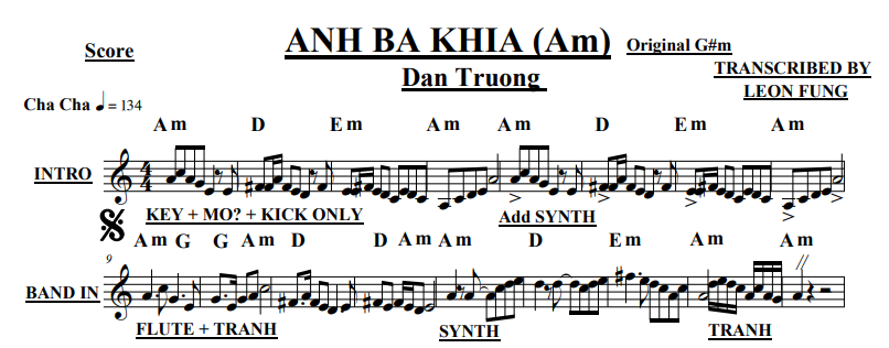 #58 Lead Sheet | ANH BA KHIA- Dan Truong (Am) - Payhip
