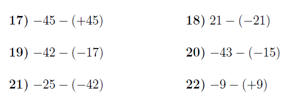 Subtracting integers: missing numbers worksheet no 2 (with solutions)