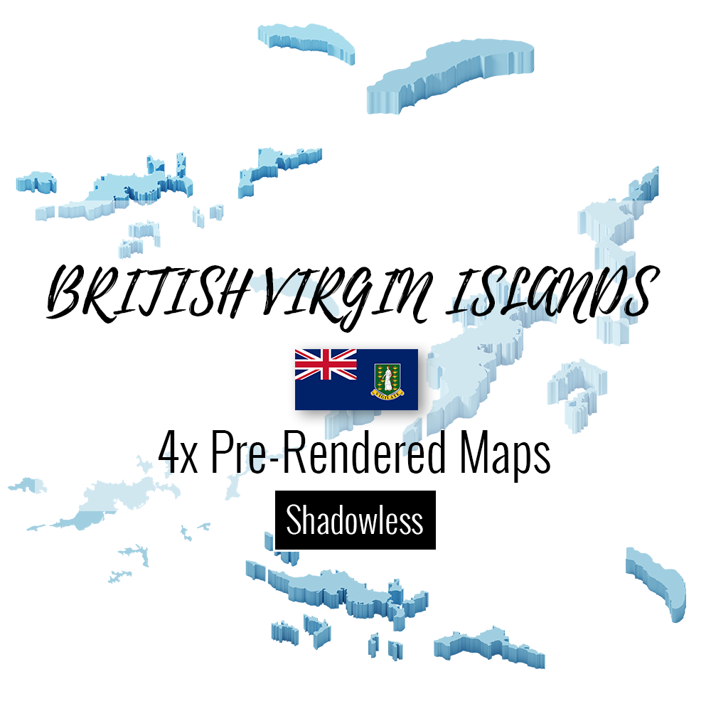 British Virgin Islands Map (3D PNG) - Payhip