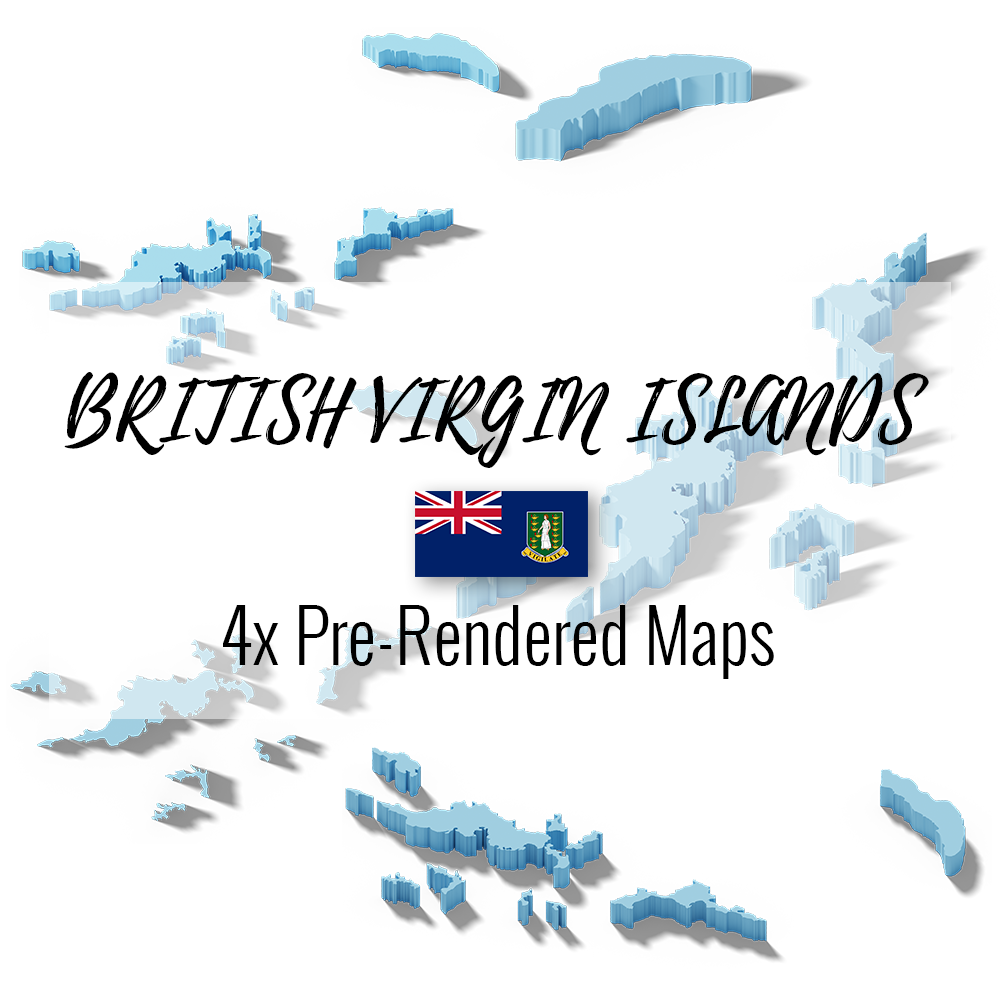 British Virgin Islands Map (3D PNG) - Payhip