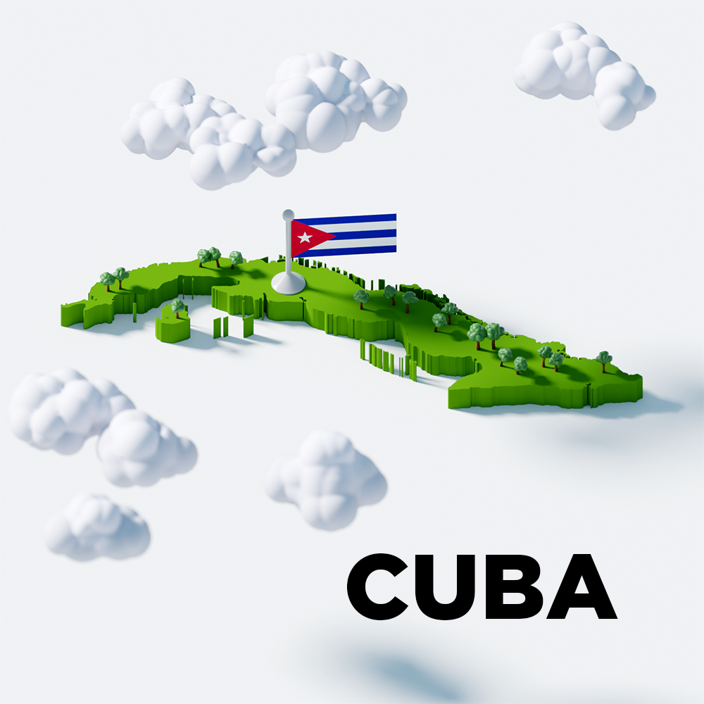 Cuba Map (3D PNG) - Payhip