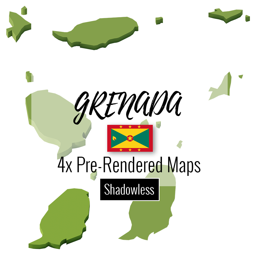 Grenada Map (3D PNG) - Payhip