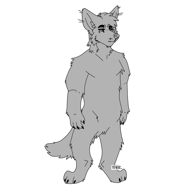 Anthro Wolf Lineart - Payhip