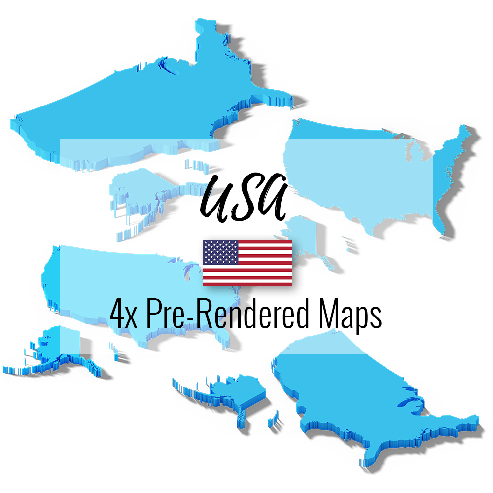 USA Map (3D PNG) - Payhip