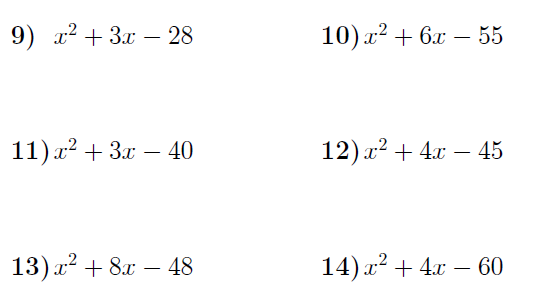 Factorising quadratic expressions with a=1, b less than 0 and c greater ...