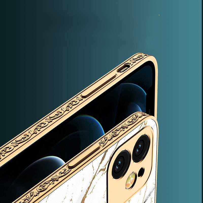 Newest Luxury Glass Case iPhone 12 Pro Full Protection Hard Cover Case ...