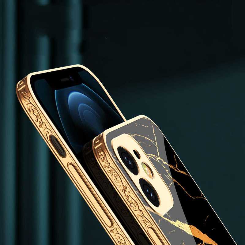 Newest Luxury Glass Case iPhone 12 Pro Full Protection Hard Cover Case ...