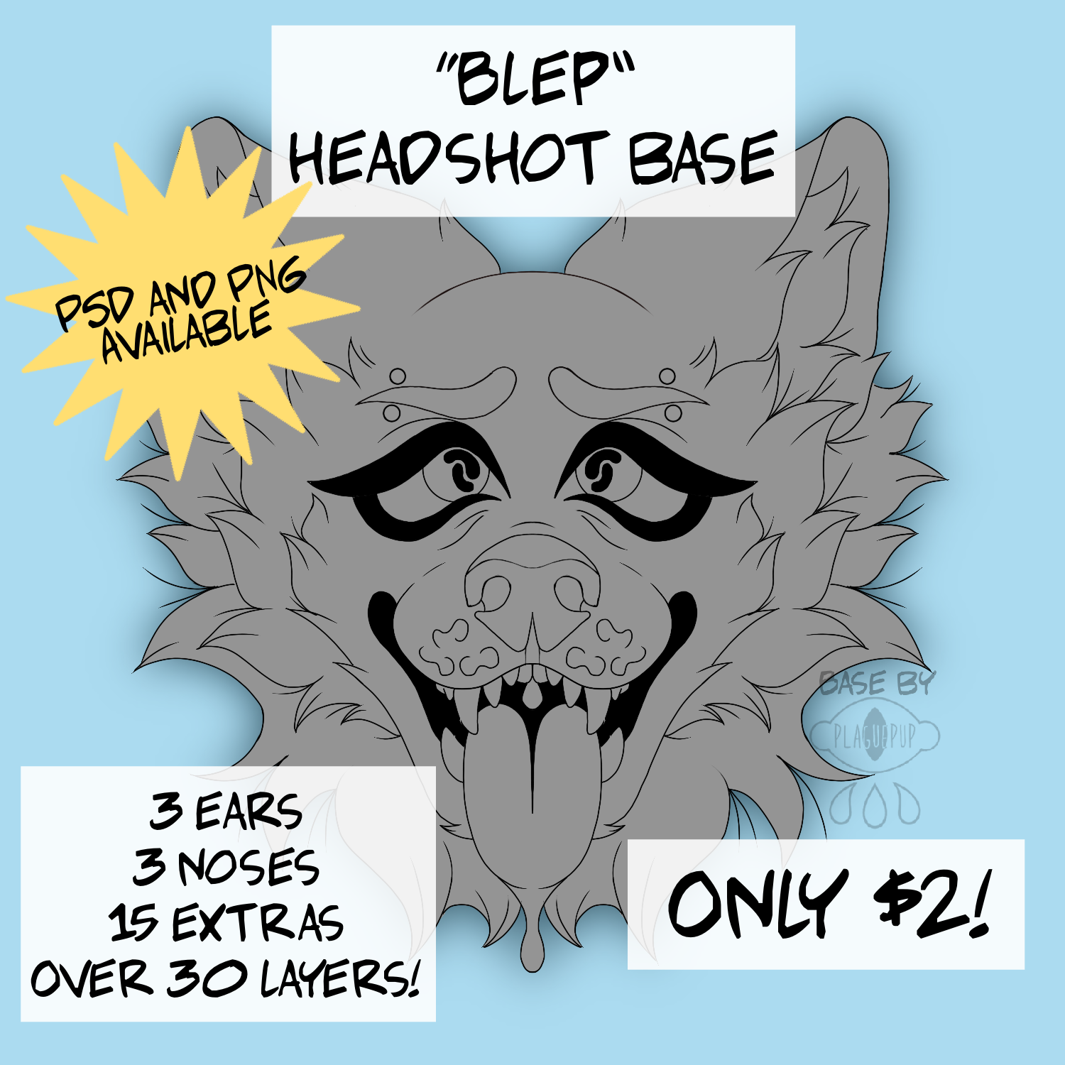 Blep headshot base SALE - Payhip