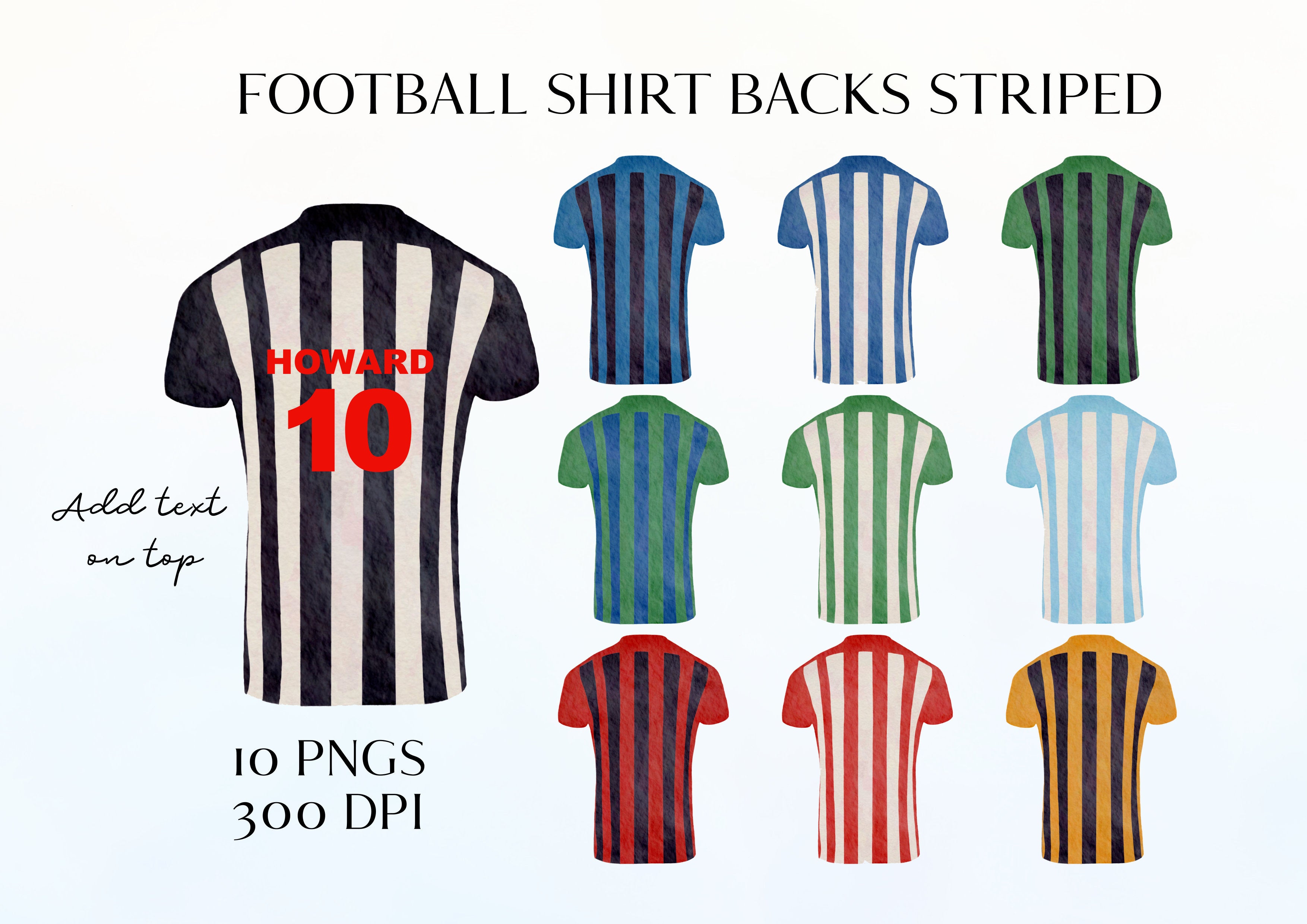 Striped Football Shirt Watercolor Clipart Set - Payhip