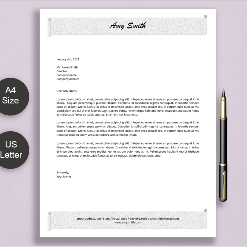 Letterhead Template Design, Personalized Letterhead, Briefpapier ...
