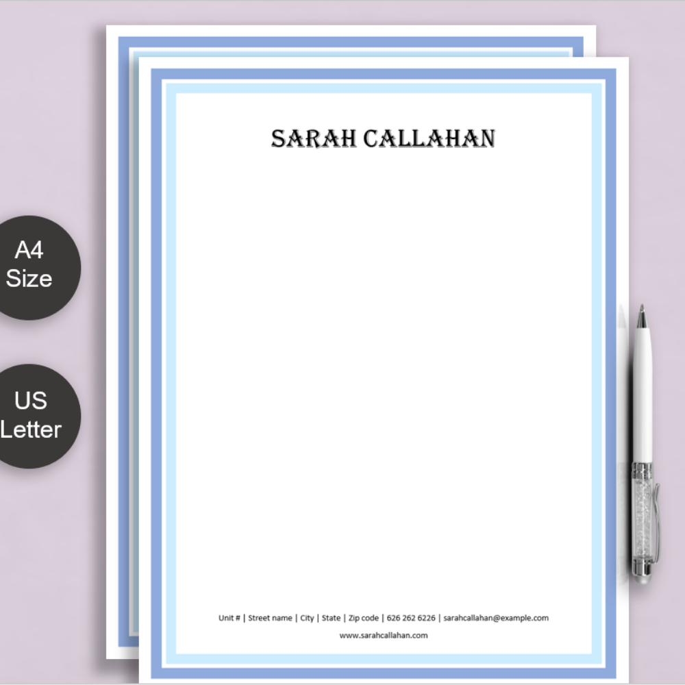 Letterhead Template Design, Personalized Letterhead, Briefpapier ...