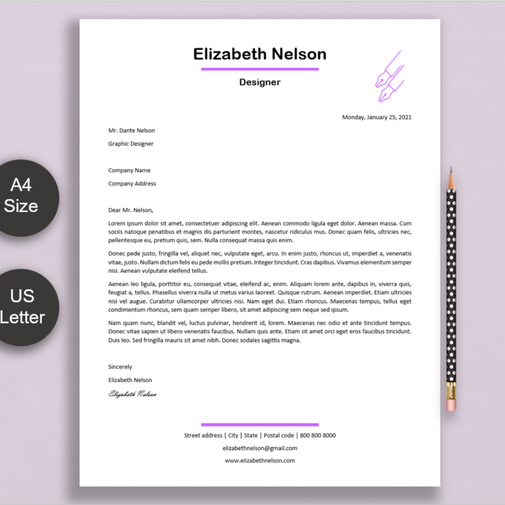 Letterhead Template Design, Personalized Letterhead, Briefpapier ...