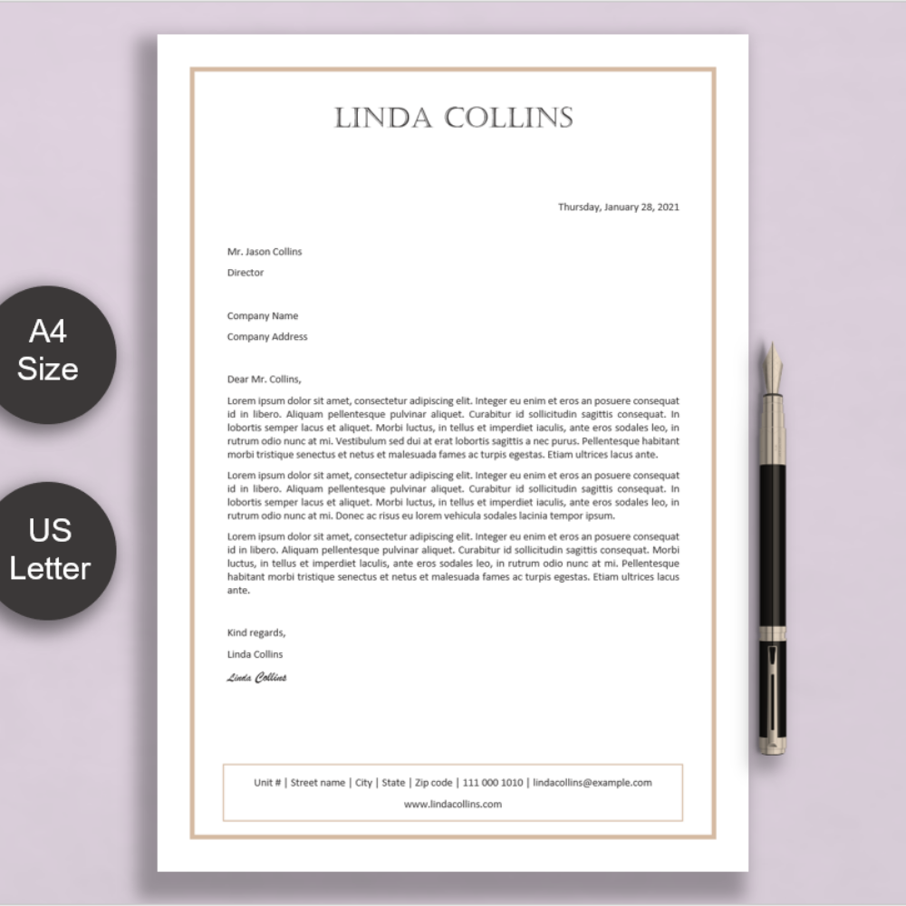 Letterhead Template Design, Personalized Letterhead, Briefpapier ...