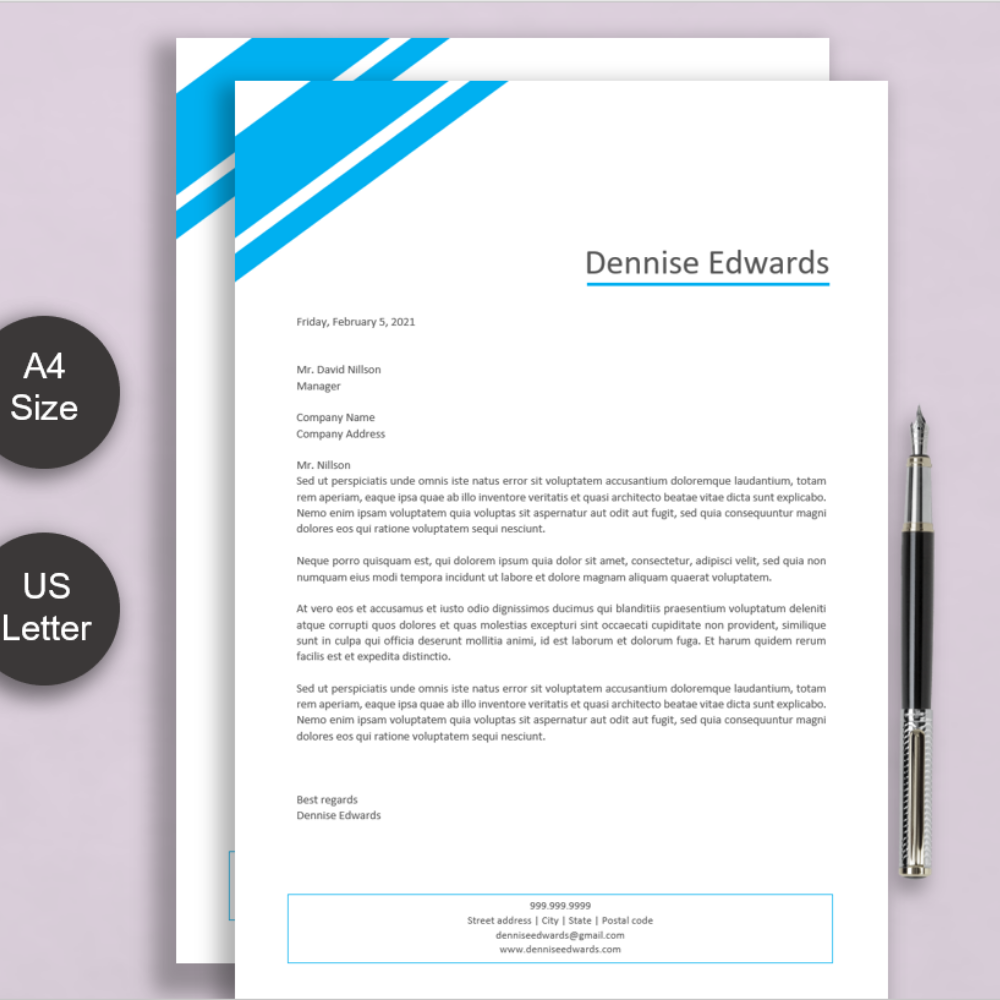 Letterhead Template Design, Personalized Letterhead, Briefpapier ...