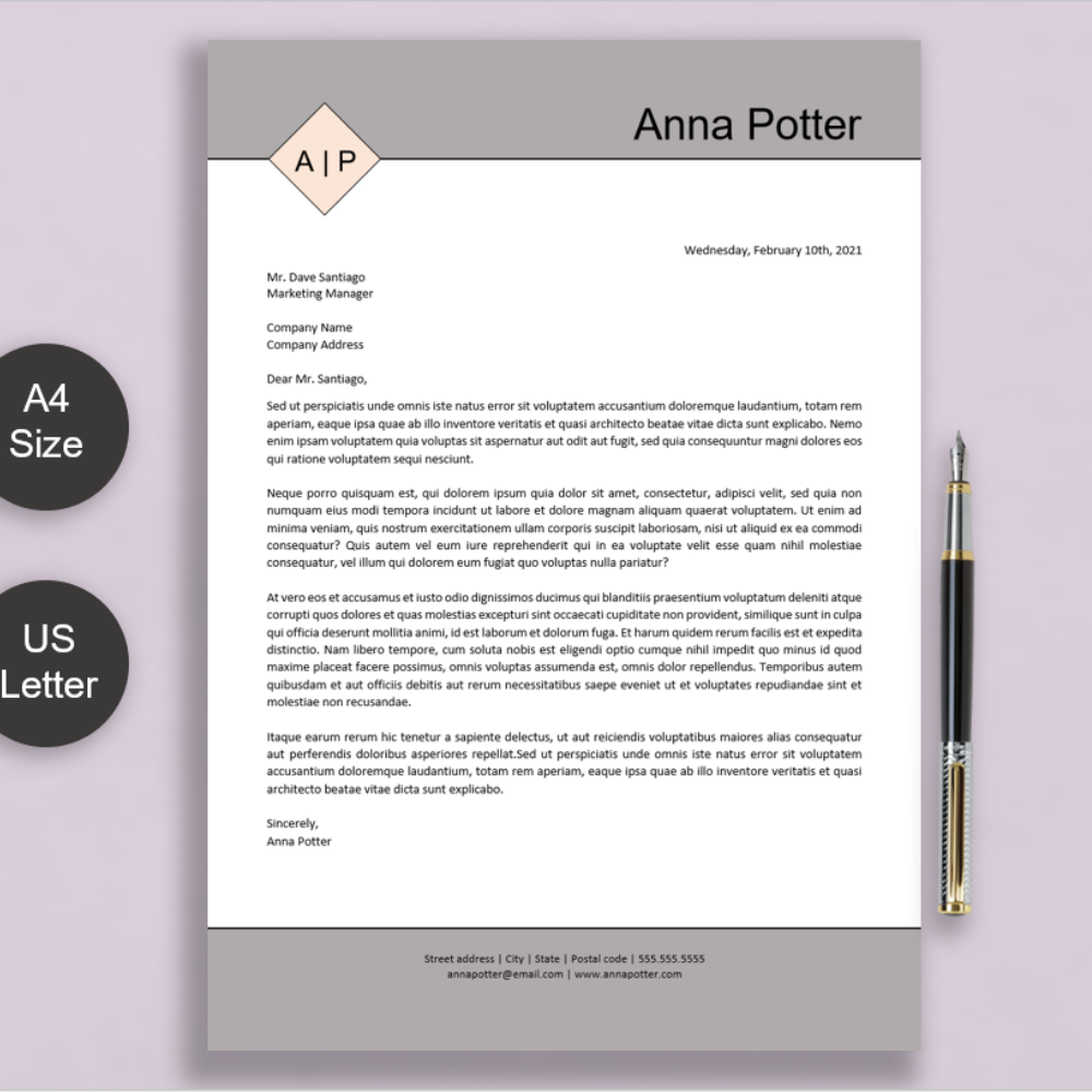 Letterhead Template Design, Personalized Letterhead, Briefpapier ...