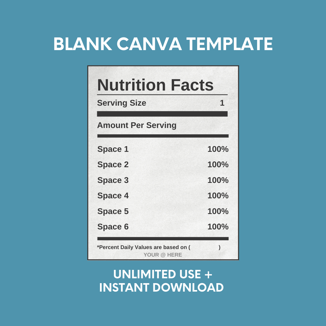 Canva Template Nutrition Facts Label Payhip