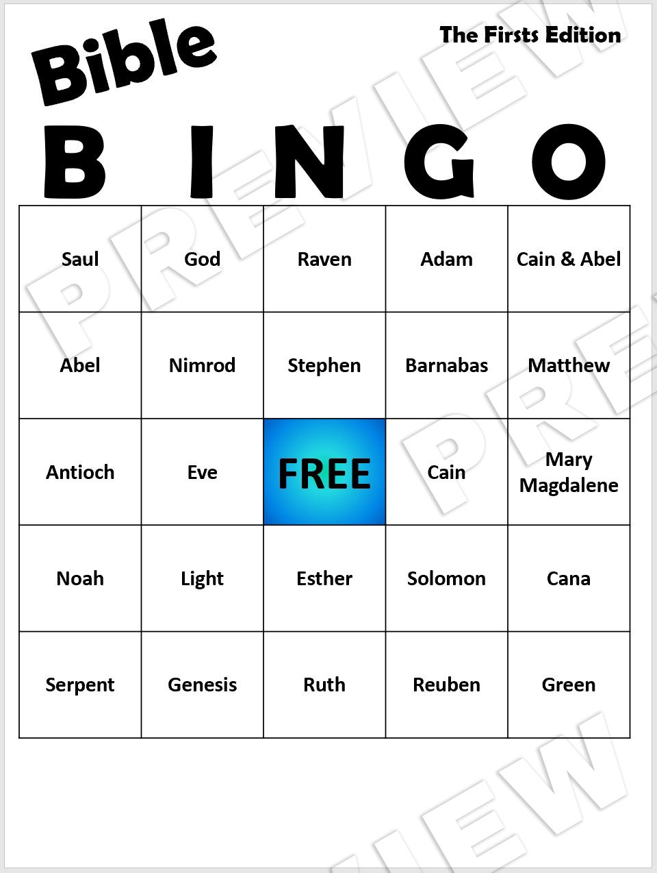 Bible Bingo - The Firsts Edition - Payhip