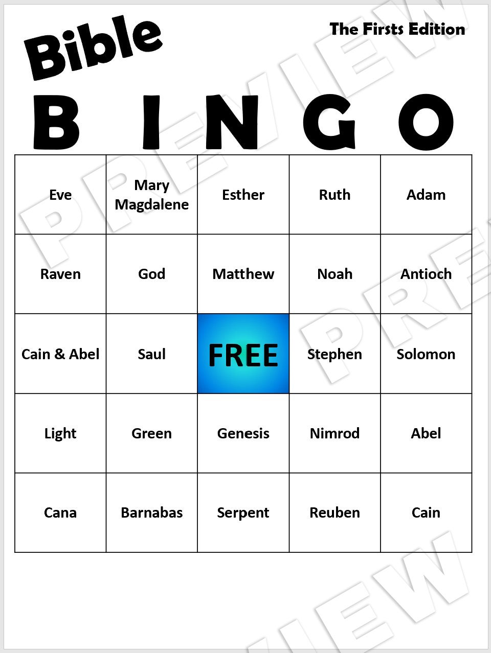 Bible Bingo - The Firsts Edition - Payhip