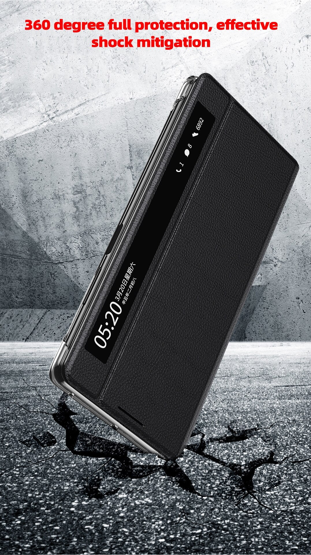 Huawei Mate X2 Case Cover PU Leather Kickstand Smart Window - Payhip