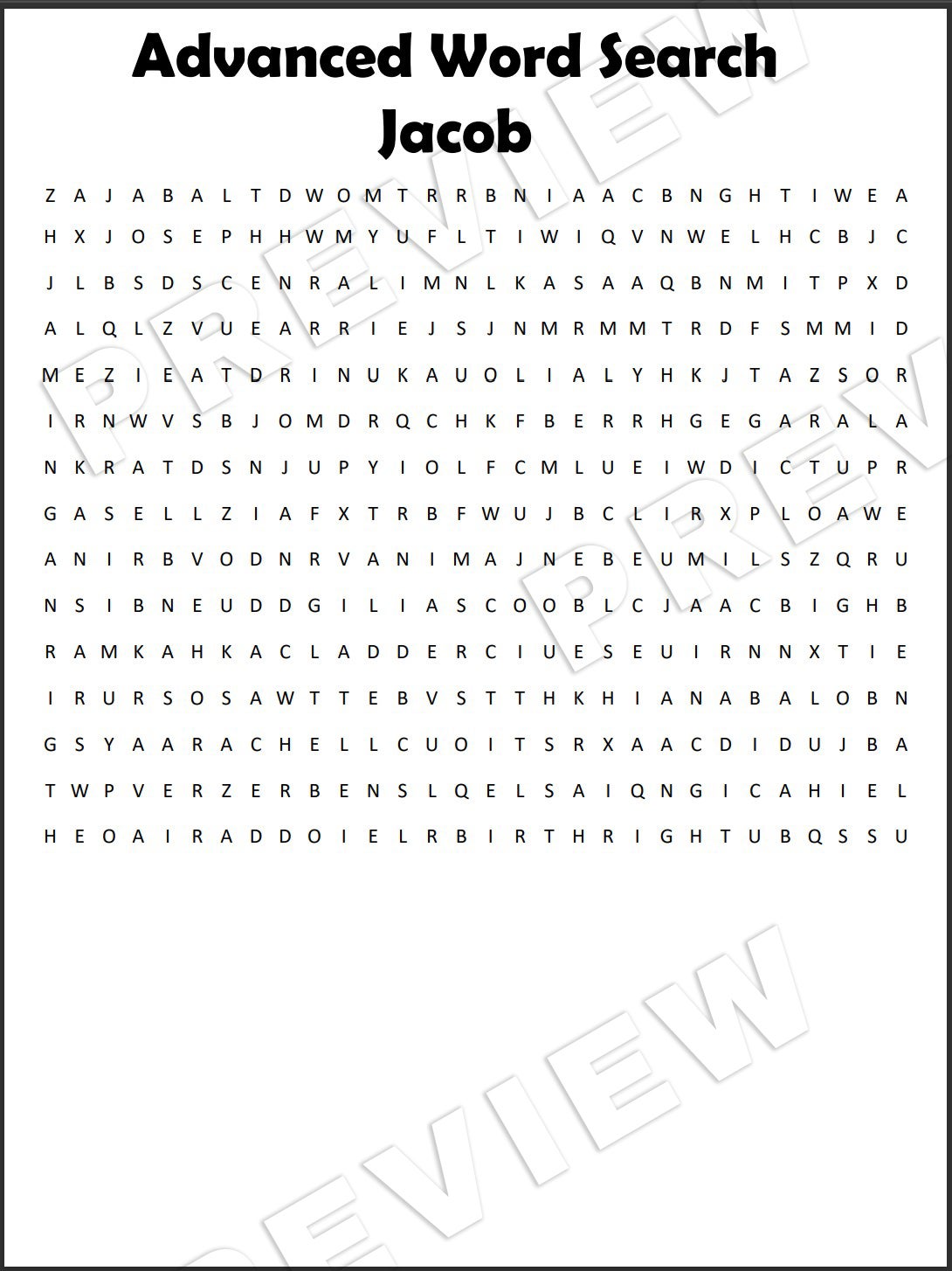 Bible Word Search - Jacob - Payhip