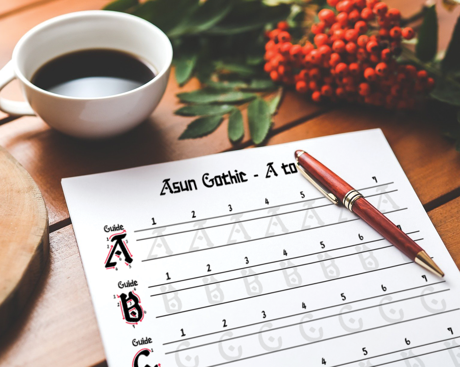 Gothic calligraphy worksheet for beginners | Gothic letter template ...