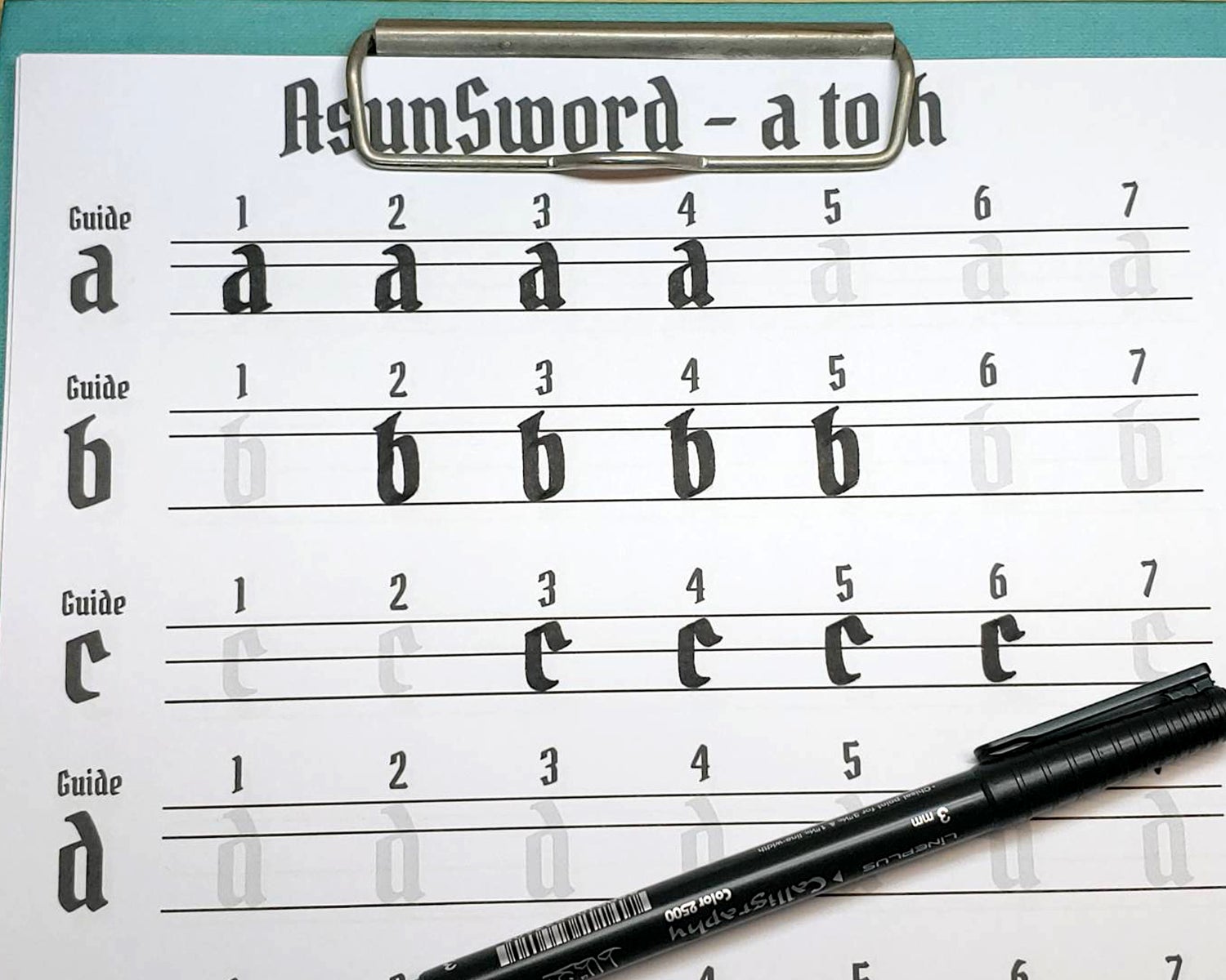 Neat Gothic Handwriting Printable Worksheet For Adult | Gothic ...