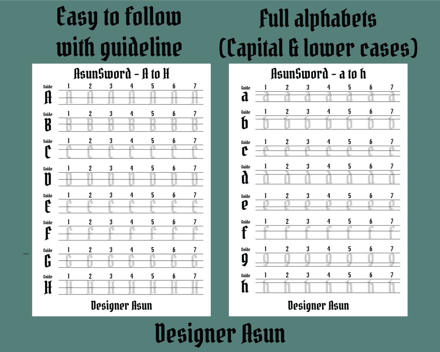 Neat Gothic Handwriting Printable Worksheet For Adult | Gothic ...