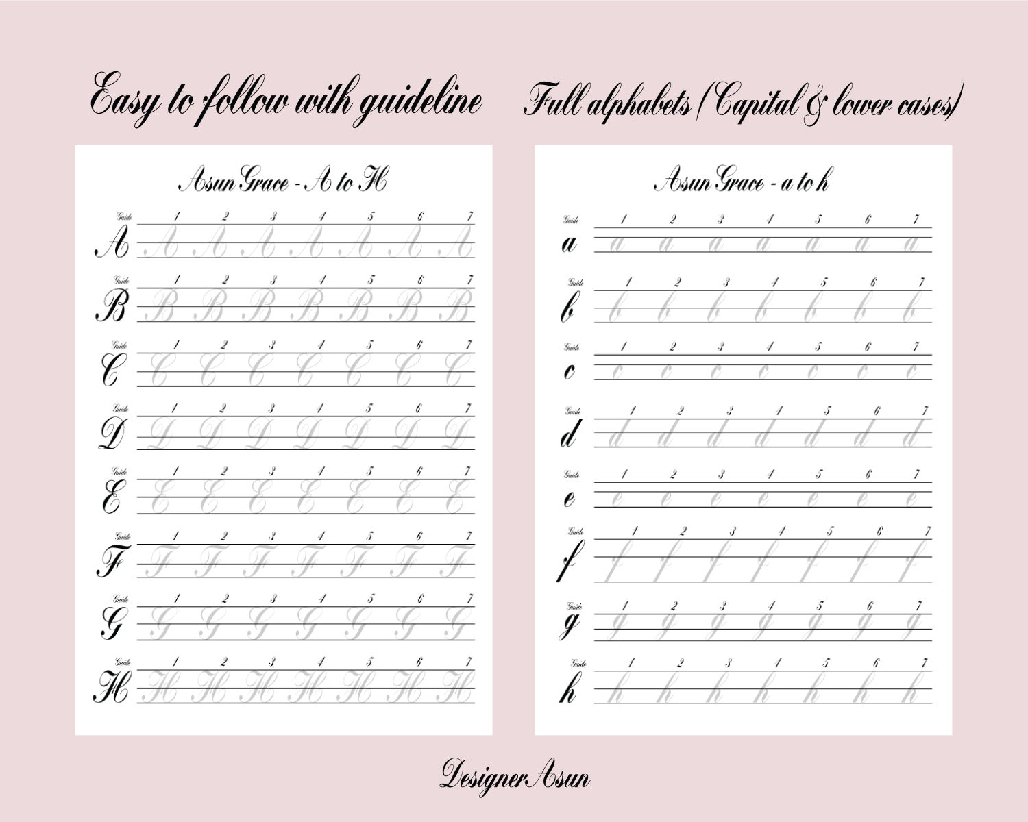 Copperplate Penmanship Practice Sheet | Creative Printable For ...