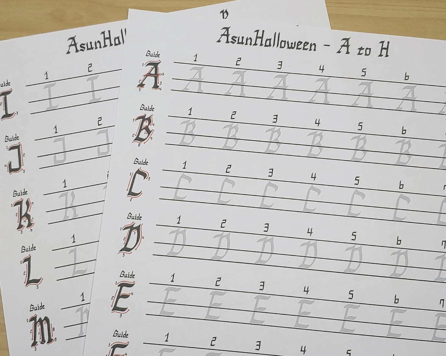 Gothic Handwriting Worksheet | Calligraphy Blackletter Practice ...