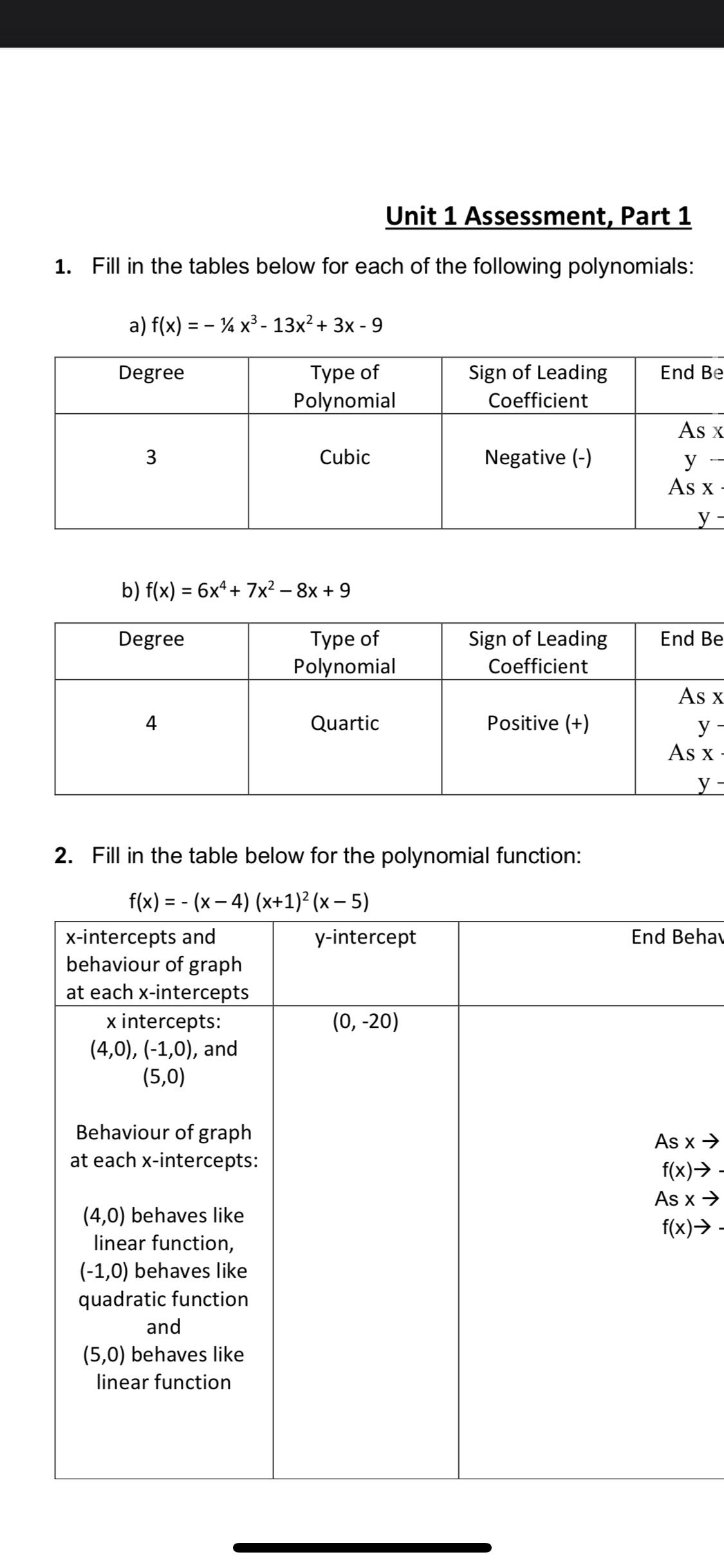MHF4U: ADVANCED FUNCTION - COURSE ANSWERS - Payhip
