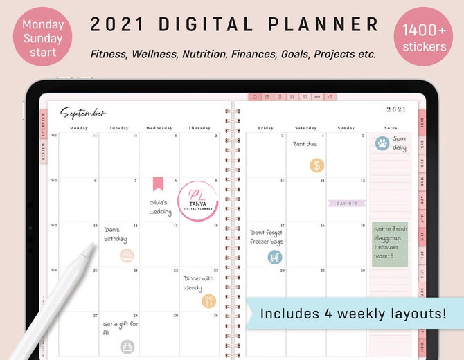 Digital Planner GoodNotes, Notability Planner, Digital DATED Daily ...