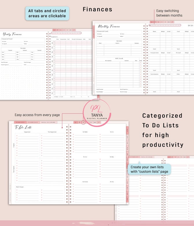 Digital Planner GoodNotes, Notability Planner, Digital DATED Daily ...